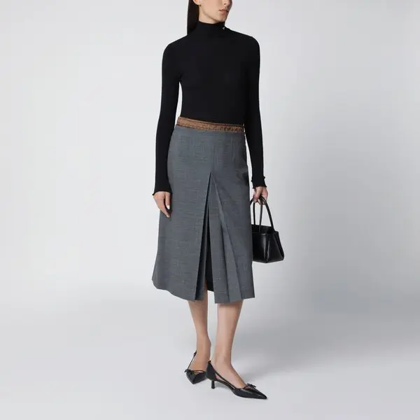 Prada Ribbed Turtleneck Sweater With Triangle Logo