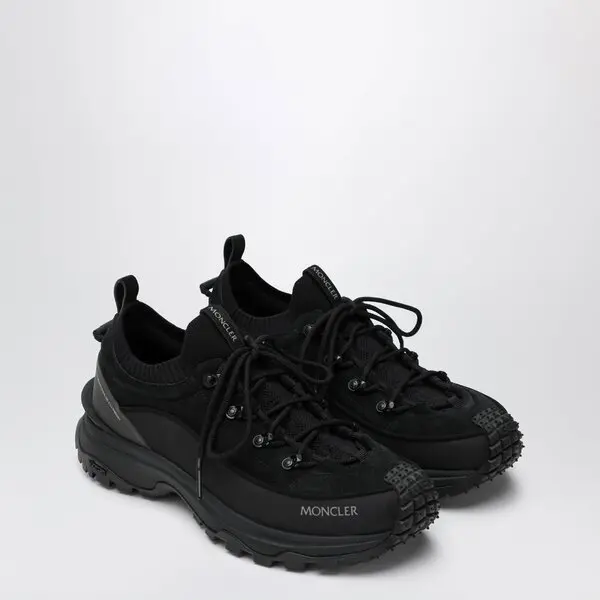 Moncler Trailgrip Lite3 Suede And Nubuck Sneakers - Black