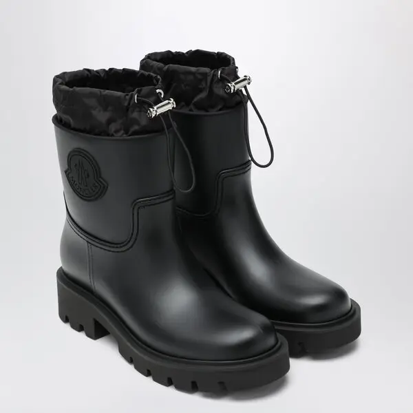 Moncler Kickstream Rain Boots In Pvc And Nylon - Black