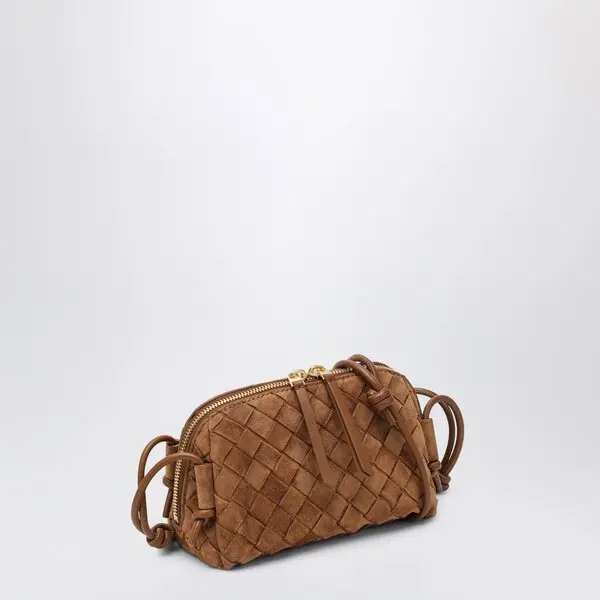 Bottega Veneta Intrecciato Concert Zip Leather Pouch - Brown