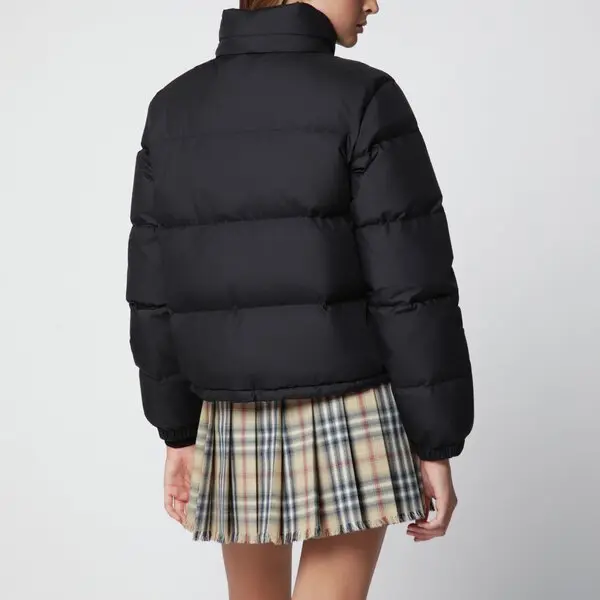 Burberry Zip-up Down Jacket With Check Detail