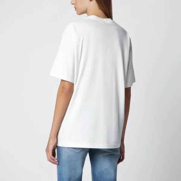 Gucci Cotton And Silk Jersey T-shirt With Logo Print - White