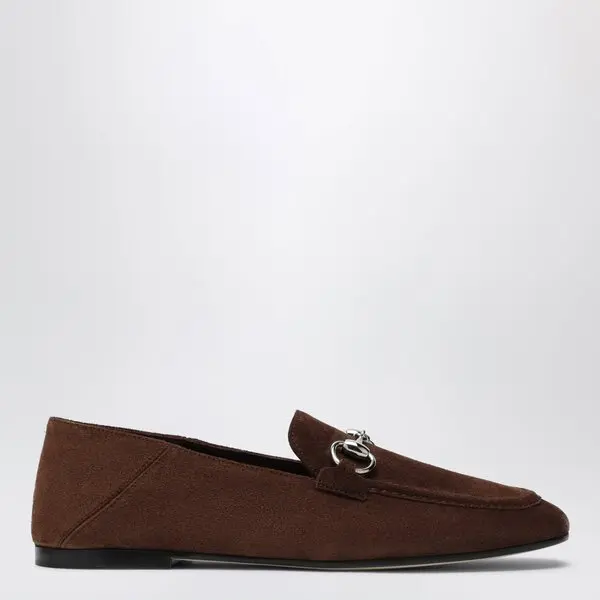 Gucci Jordaan Soft Suede Loafers In Dark - Brown