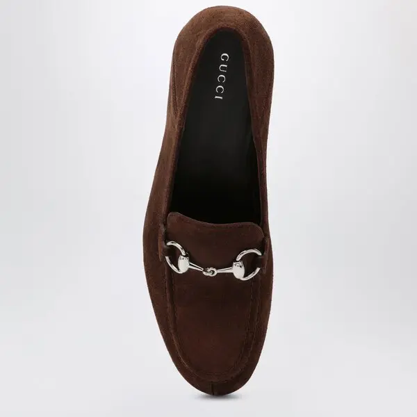 Gucci Jordaan Soft Suede Loafers With Horsebit Detail - Brown