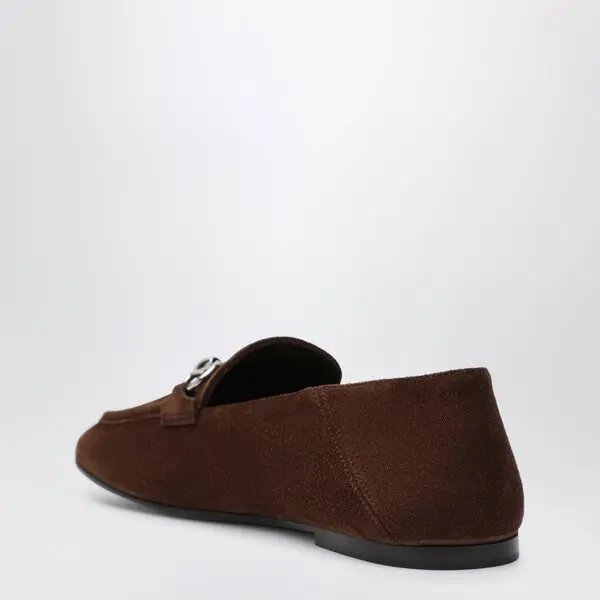 Gucci Jordaan Soft Suede Loafers With Horsebit Detail - Brown