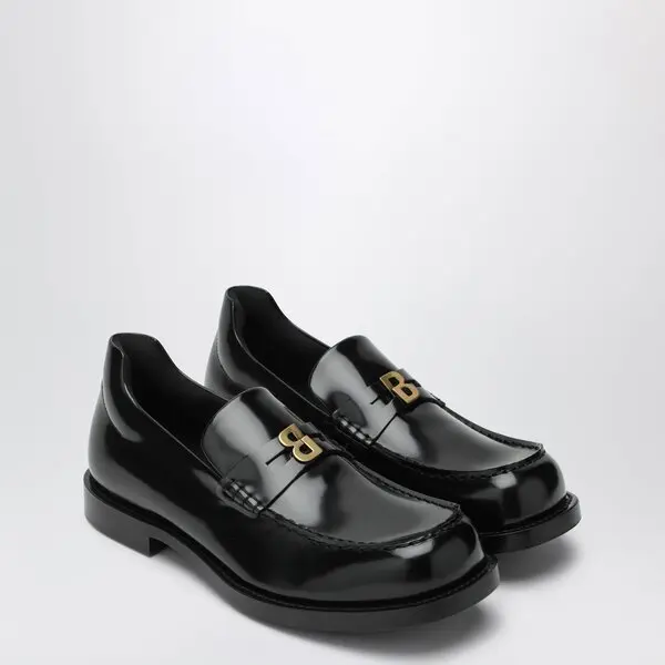 Balenciaga Calf Leather Loafers With B Logo Detail