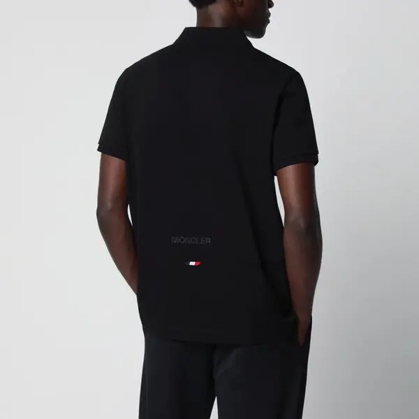 Moncler Cotton Piqué Polo Shirt With Logo Patch