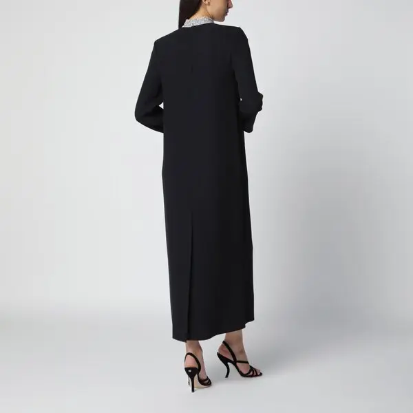Valentino Garavani Silk Cady Couture Dress With Rhinestone Embellishment
