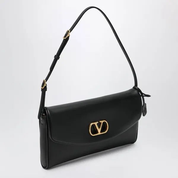 Valentino Garavani Small Devain Leather Shoulder Bag - Black