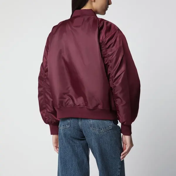 ANINE BING Leon Zip-up Bomber Jacket - Burgundy