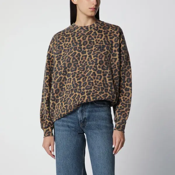 ANINE BING Miles Hoodie With Leopard Print - Multicolor