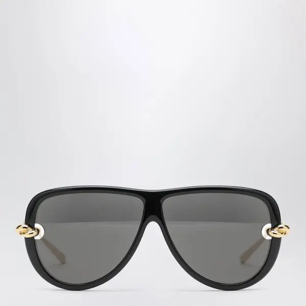 Bottega Veneta Knot Aviator Sunglasses In /gold - Black