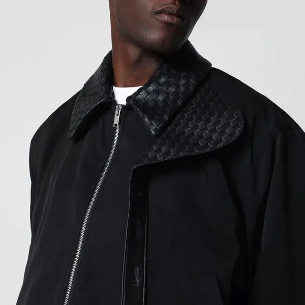 Bottega Veneta Zip-up Jacket With Intrecciato Collar