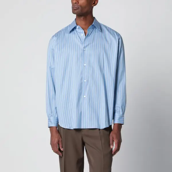 Auralee Light Striped Cotton And Silk Shirt