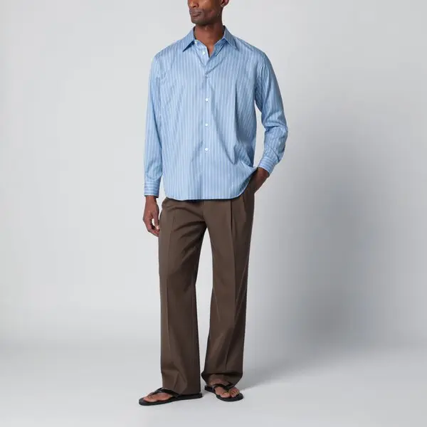 Auralee Light Striped Cotton And Silk Shirt