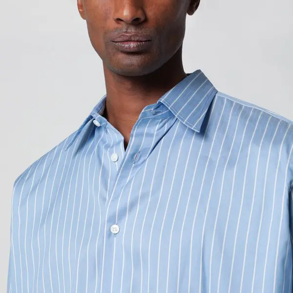 Auralee Light Striped Cotton And Silk Shirt