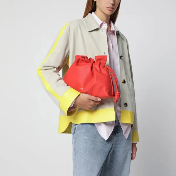 Loewe Medium Flamenco Clutch Bag In Nappa Leather - Orange