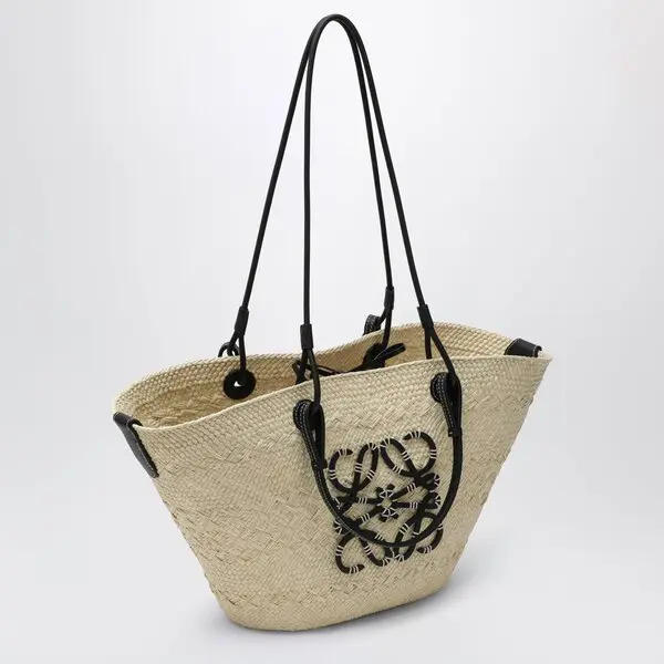 Loewe Medium Anagram Basket Bag In Natural/black