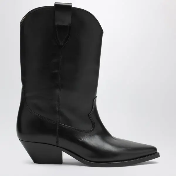 Isabel Marant Étoile Deurto Cowboy Boots In Leather - Black