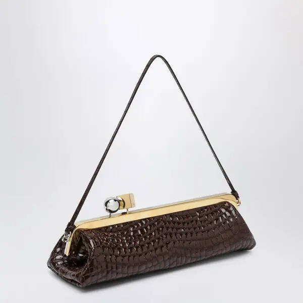 Jacquemus La Pochette Salon Pouch In Crocodile-embossed Leather
