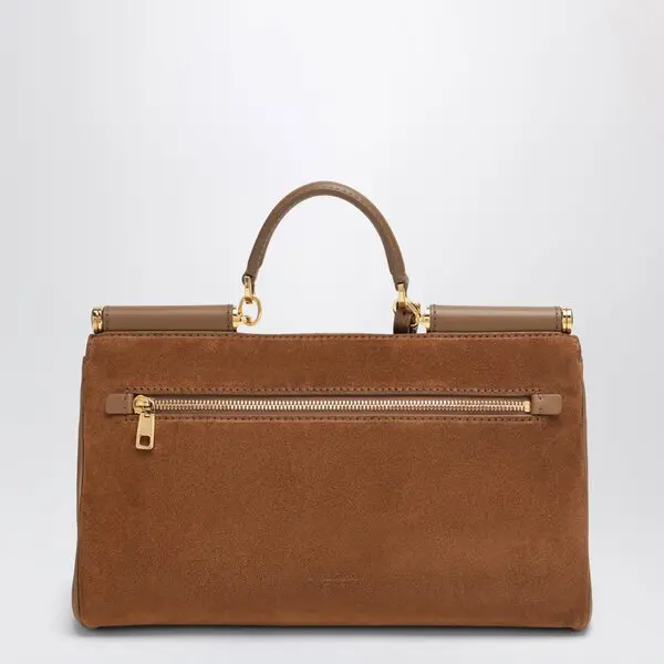 Dolce & Gabbana Medium My Sicily Bag In Camel Suede Leather - Brown
