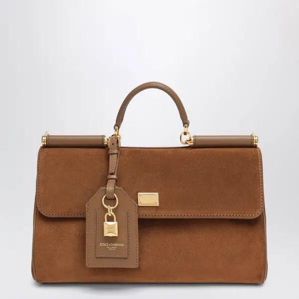 Dolce & Gabbana Medium My Sicily Suede Bag - Brown