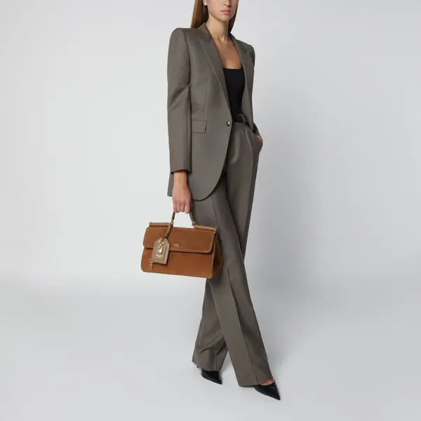 Dolce & Gabbana Medium My Sicily Suede Bag - Brown