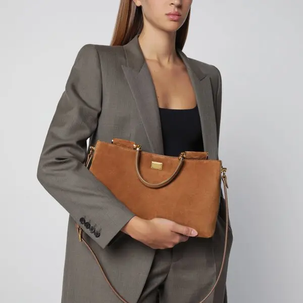 Dolce & Gabbana Medium Vittoria Suede Top Handle Bag