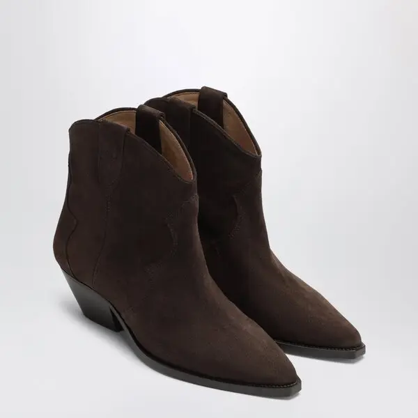 Isabel Marant Étoile Dewina Suede Cowboy Ankle Boots - Brown