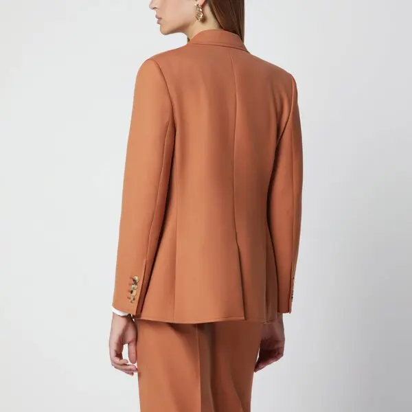 Chloé Single-breasted Jacket In Burnt Orange Wool Gabardine