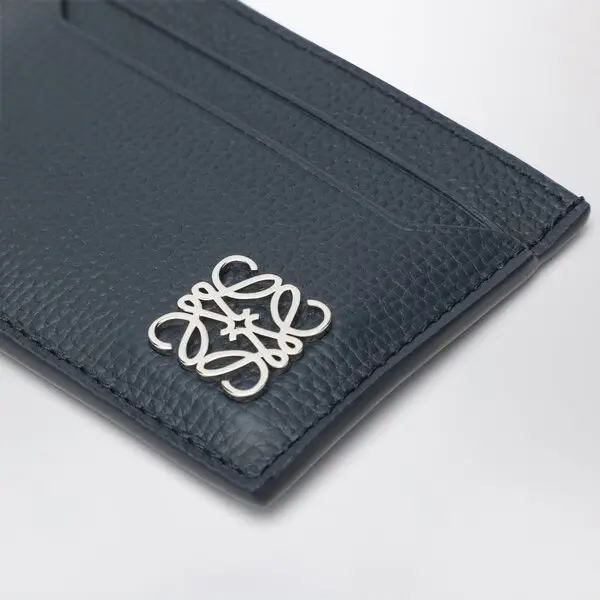 Loewe Navy Leather Anagram Card Holder