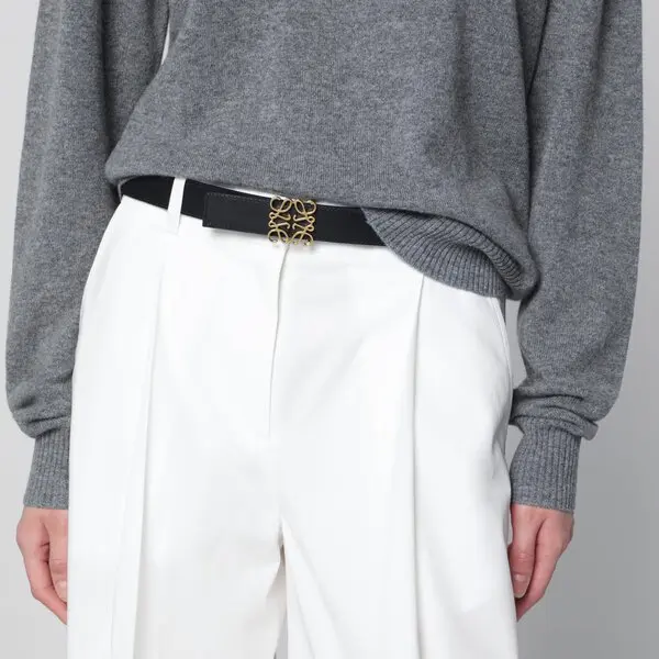 Loewe Reversible Anagram Belt In Smooth Calfskin - Brown