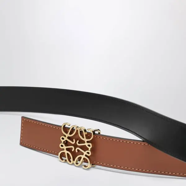 Loewe Reversible Anagram Belt In Smooth Calfskin - Brown