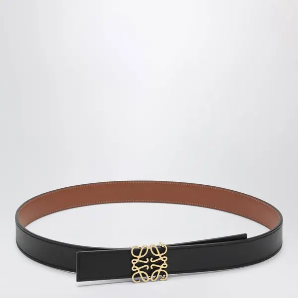 Loewe Reversible Anagram Belt In Smooth Calfskin - Brown