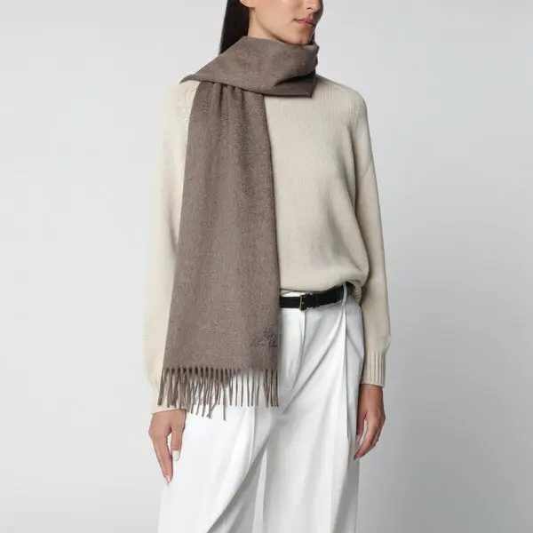 Loro Piana Taupe Cashmere Scarf