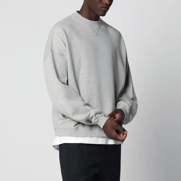 GOLDEN GOOSE Journey Crewneck Cotton Sweatshirt - Grey