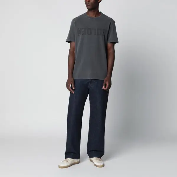 GOLDEN GOOSE Anthracite Vintage-effect T-shirt