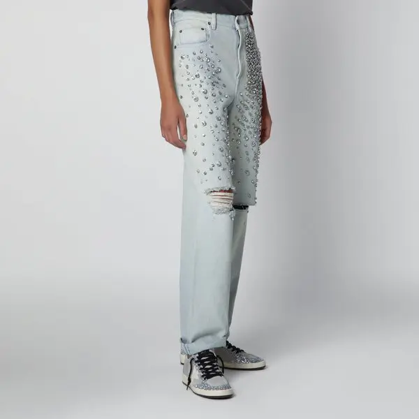 GOLDEN GOOSE Light Crystal Embellished Wide-leg Jeans
