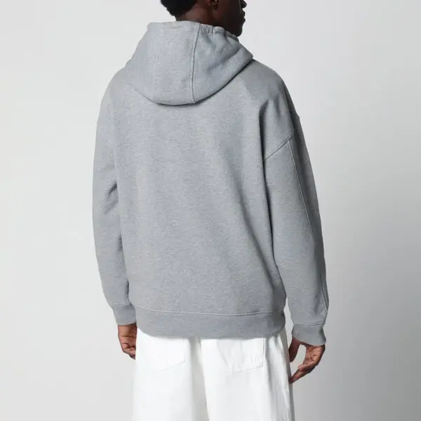 Loewe Mélange Relaxed-fit Hoodie With Leather Drawstring
