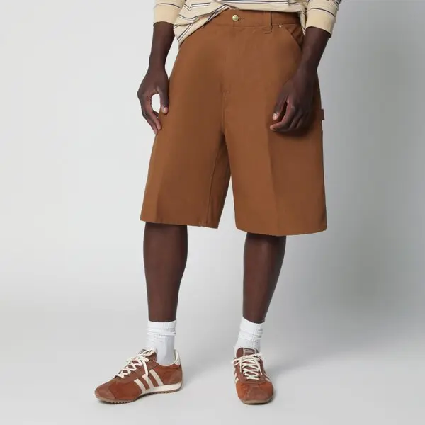 Carhartt Work In Progress Og Single Knee Shorts In Hamilton Cotton - Brown