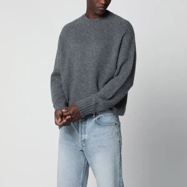 TOM FORD Cashmere Crew-neck Sweater In Light Charcoal - Grey
