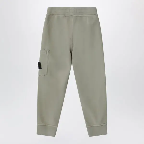 Stone Island Moss Cotton Jogging Trousers With Compass Patch