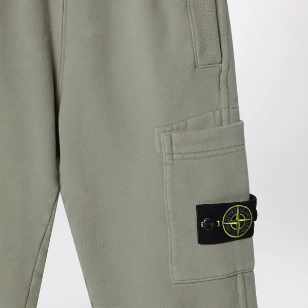 Stone Island Moss Cotton Jogging Trousers With Compass Patch