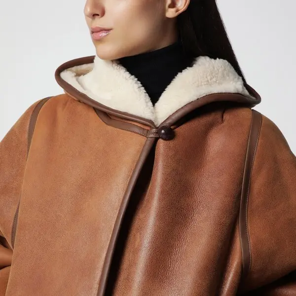 Isabel Marant Étoile Amiel Hooded Shearling Short Coat