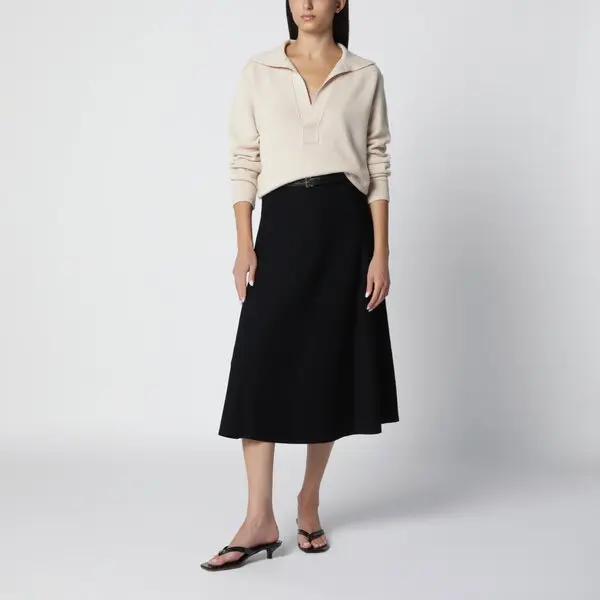 Max Mara Flared Midi Skirt In Viscose Crêpe