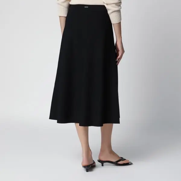 Max Mara Flared Midi Skirt In Viscose Crêpe