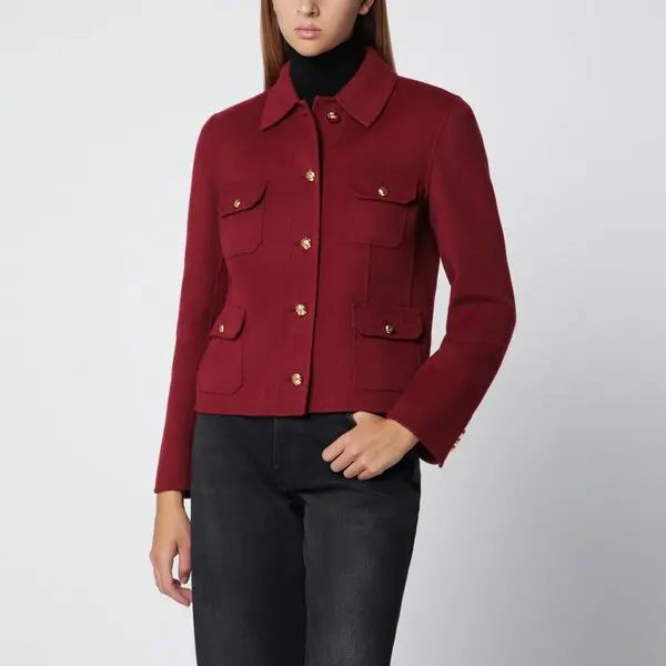 Max Mara Jacket In Ruby Wool And Cashmere - Red