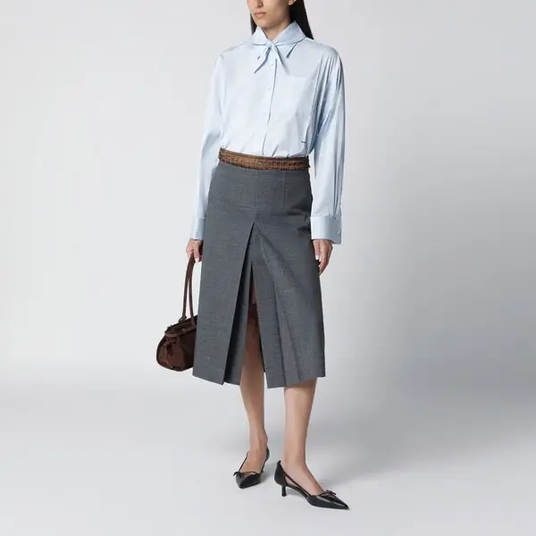Prada Slate Wool Skirt