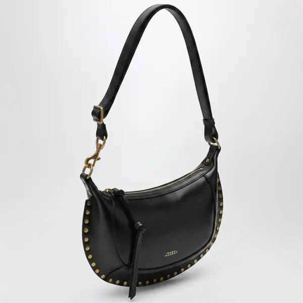 Isabel Marant Étoile Oskan Moon Studded Calfskin Leather Bag - Black