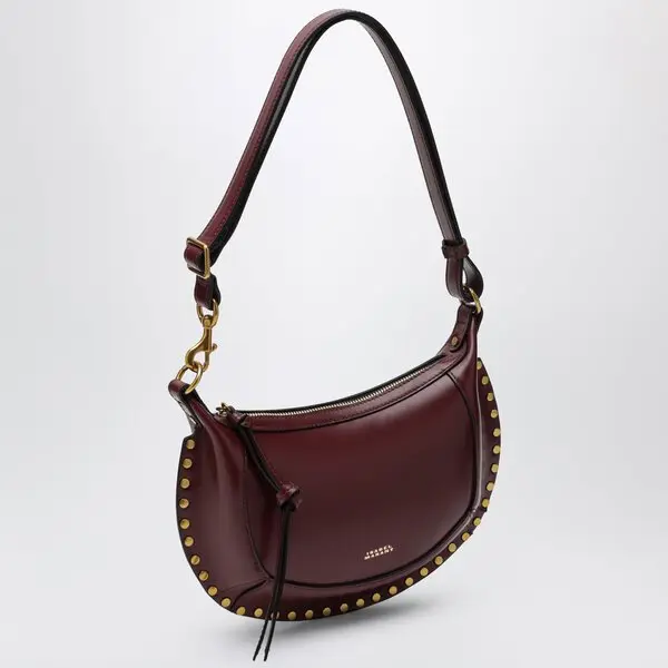 Isabel Marant Étoile Oskan Moon Shoulder Bag In Calfskin - Burgundy